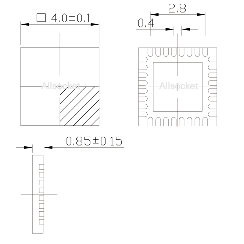 AllSOCKET COM QFN32 MLF32 WLCSP32 Socket NP506 032 039 SC G Socket 